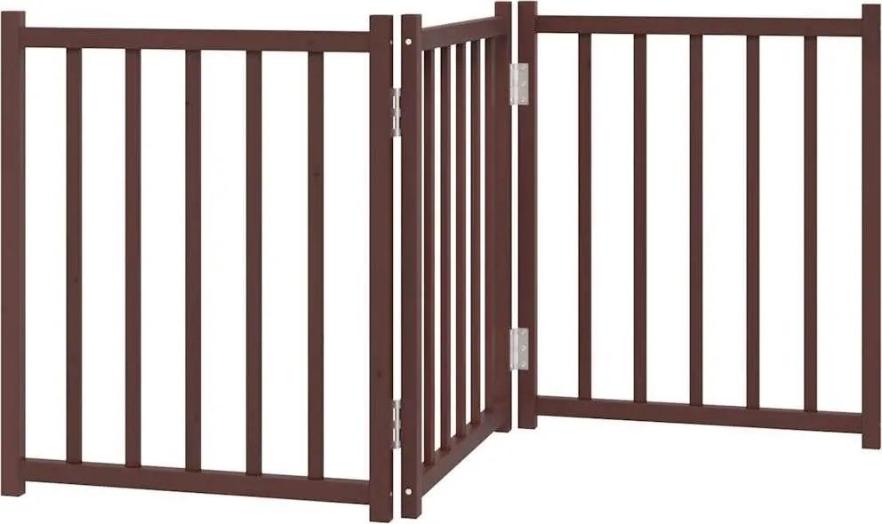 vidaXL Zábrana pro psy skládací 3 panely 150 cm masivní jedle [352276] Barva: Bílá