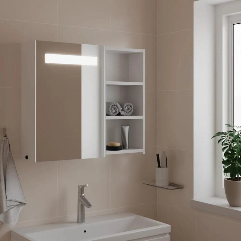 Petromila Koupelnová zrcadlová skříňka s LED osvětlením bílá 60x13x52 cm