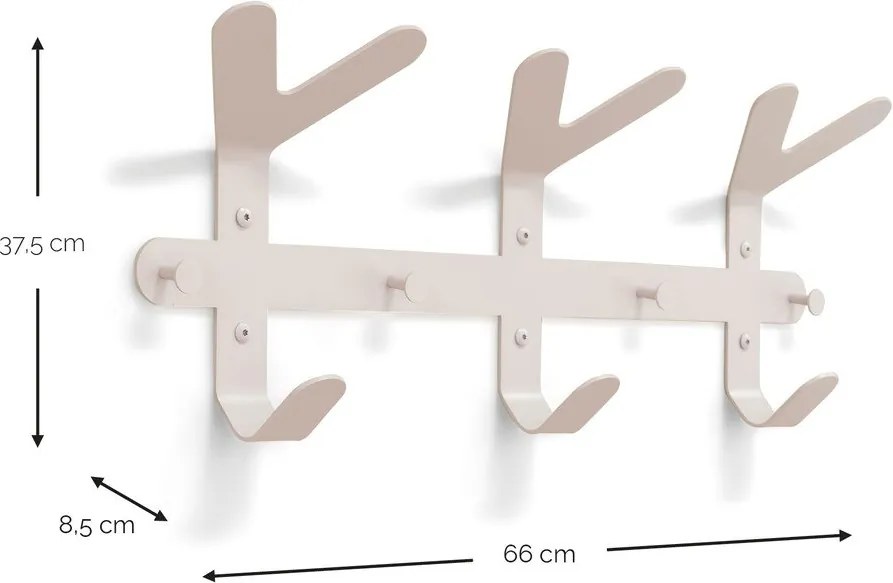 Taupe ocelový nástěnný věšák 66 cm Frondo – Spinder Design