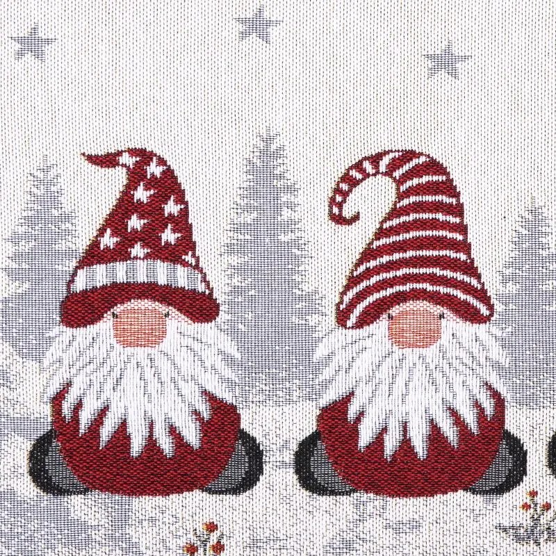 SCANquilt prostírání MOTIV elfi a hvězdy bíločervená prostírání cca 30 x 45 cm