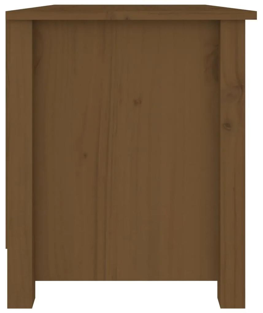 Lavice s botníkem medově hnědá 70x38x45,5 cm masivní borovice - Default Title