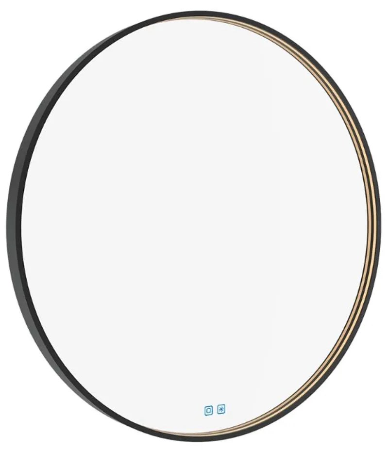 Nimco - Zrcadlo s LED osvětlením, průměr 90 cm, dotykový senzor, černá ZPC 31003RVX-90