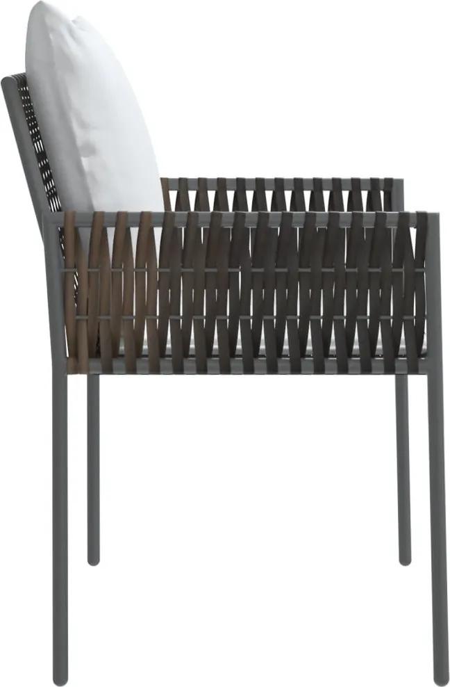 vidaXL Zahradní židle s poduškami 4 ks 54 x 61 x 83 cm polyratan [3187087] Barva: Hnědá