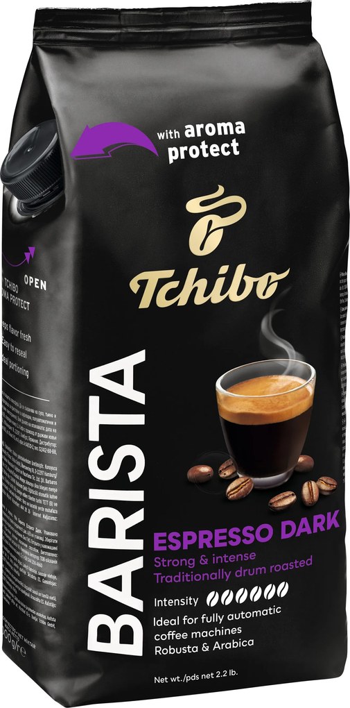 Tchibo - Barista Espresso Dark – 1 kg zrnkové kávy - Intenzita: 6/6