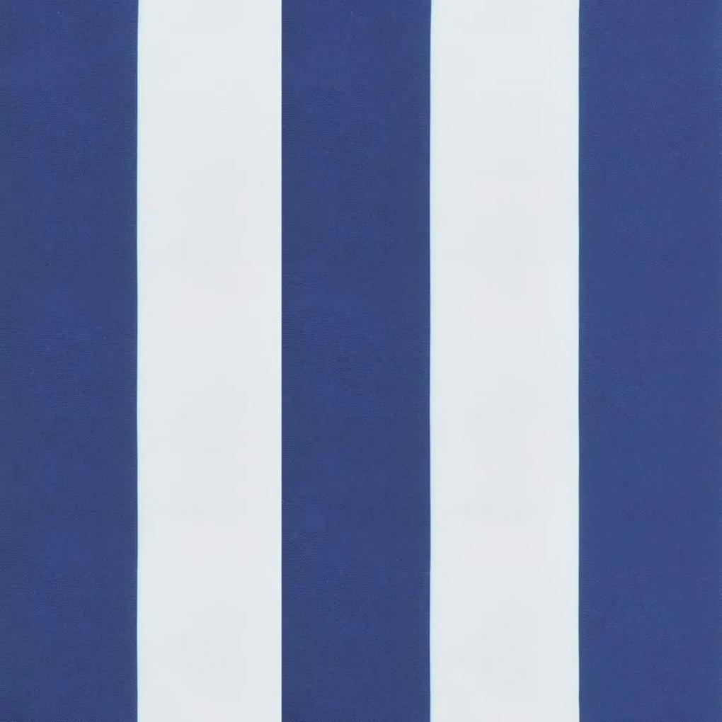 Kulatý sedák modré a bílé pruhy Ø 60 x 11 cm oxfordská tkanina