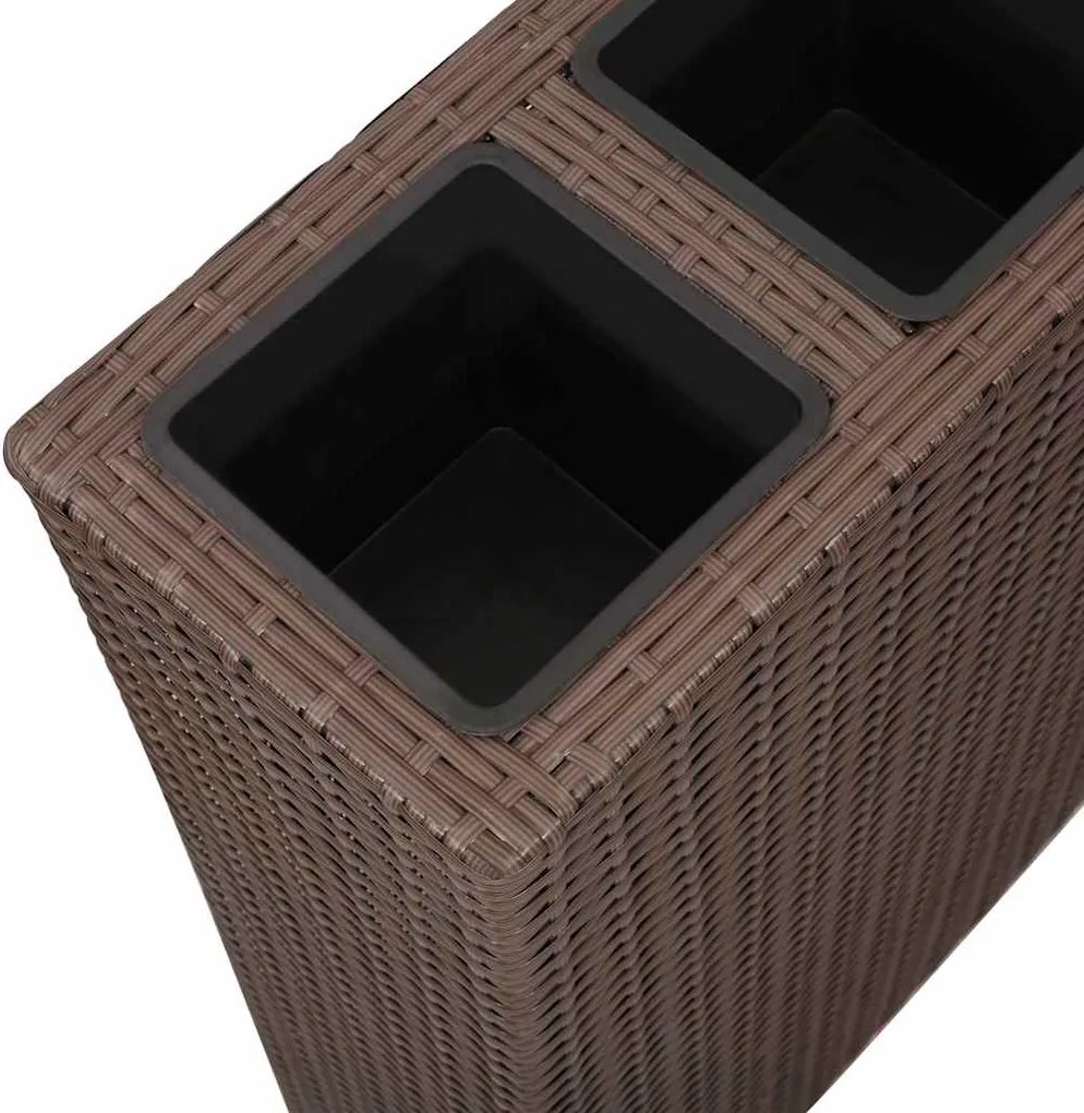 Zahradní vyvýšený záhon se 4 květináči 2 ks polyratan hnědý 279083