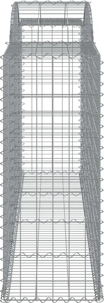 Klenuté gabionové koše 9 ks 300x50x120/140cm pozinkované železo 3146726