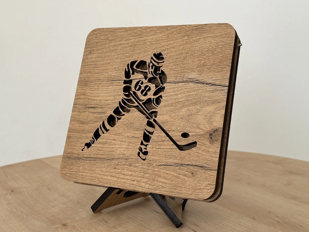 Li-Go "Hokejista" lampa 19x19cm provedení povrchu: dub světlý