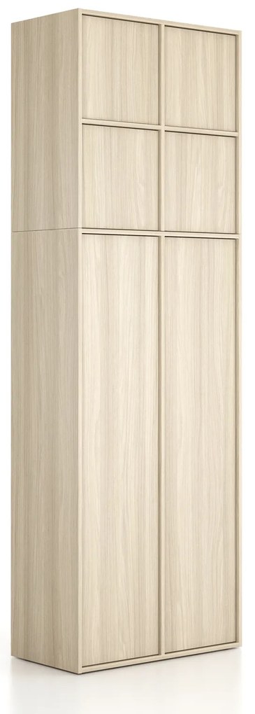 Nástavba pro skříně FRAME, 4x dveře, 872 x 450 x 854 mm, zámek PUSH-lock, dub přírodní