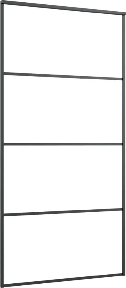 Posuvné dveře s kováním 102,5 x 205 cm ESG sklo a hliník 3152150