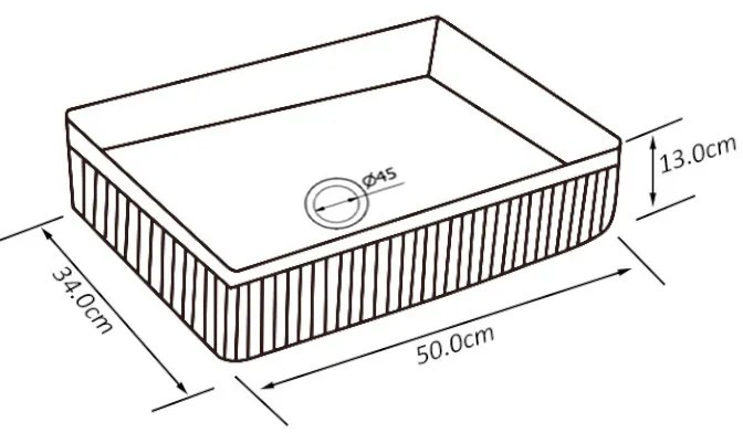 BPS-koupelny Keramické umyvadlo na desku HYD-AA-BL-500 50x34 cm, černé
