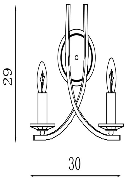 Searchlight 4162-2SB - Nástěnné svítidlo ASCONA 2xE14/60W/230V