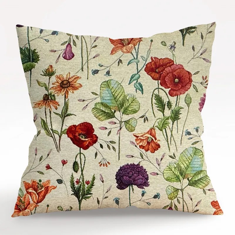 Ervi povlak na polštář Gobelínový - Květinová romance, různé rozměry