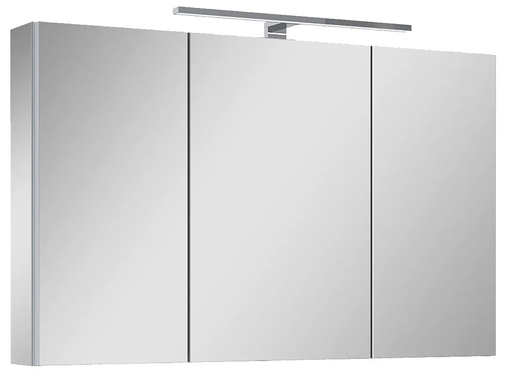 Riva Vulcano Zrcadlová skříňka s LED osvětlením, 101 × 61,8 × 13 cm, stříbrná