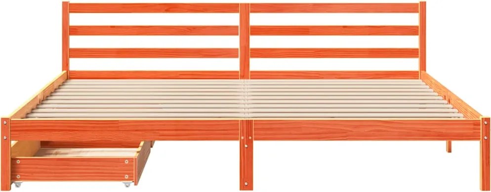 Postel bez matrace voskově hnědá 200 x 200 cm masivní borovice 3301562