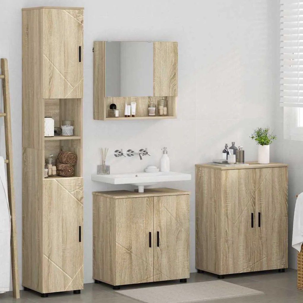 Sada koupelnového nábytku 4 ks Sonoma dub 61 x 35 x 64 cm 3393005