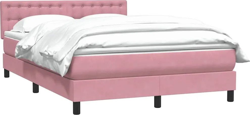 Box spring postel s matrací růžová 160x210 cm samet 3316604