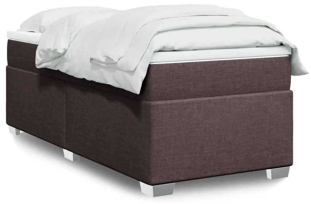 Box spring postel s matrací tmavě hnědá 90x200 cm textil 3285105