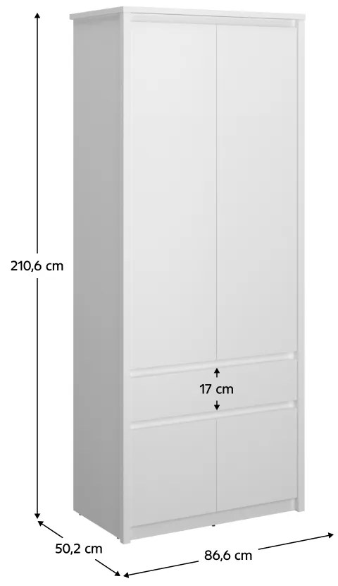 Kondela Skříň 4D1S, bílá, ERODIN