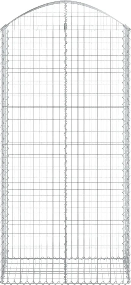 Klenutý gabionový koš 100 x 50 x 200/220 cm pozinkované železo 153440