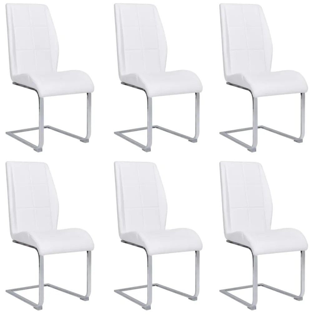 3059513 vidaXL Konzolové jídelní židle 6 ks bílé textil