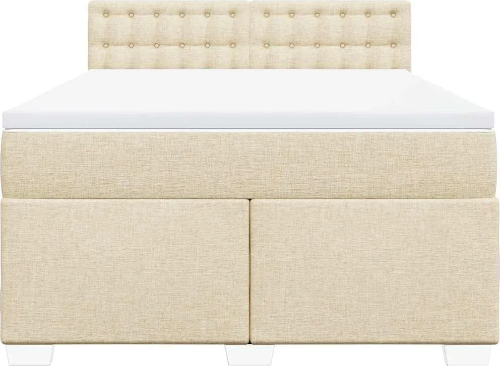 Box spring postel s matrací krémová 140x190 cm textil 3285902
