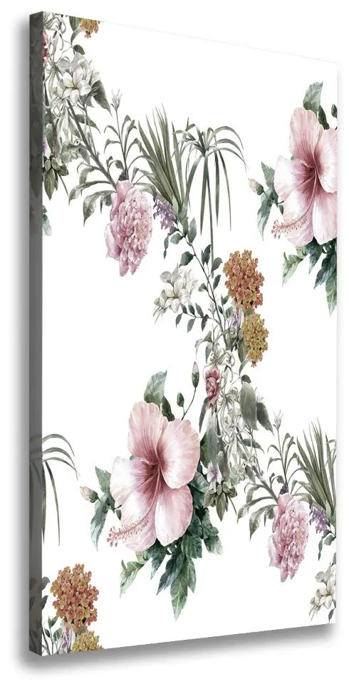 Wallmuralia Vertikální Foto obraz na plátně Tropické květiny 50x100