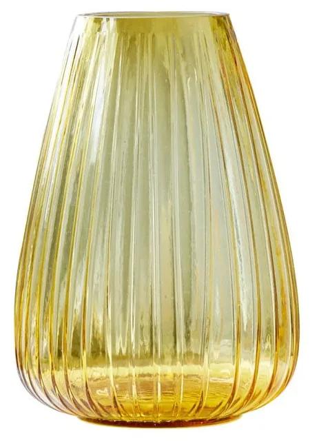 Žlutá skleněná váza Bitz Kusintha, výška 22 cm