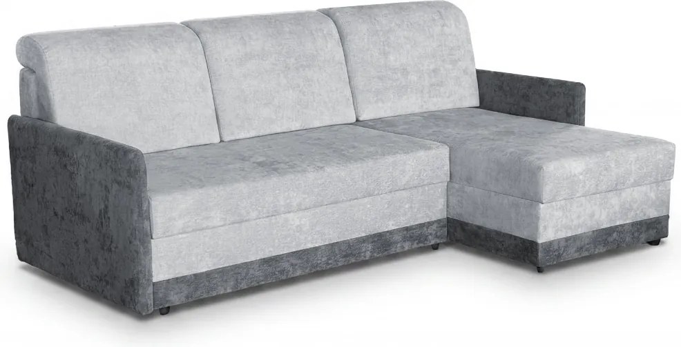 Rohová rozkládací sedací souprava do L MONTAIRO, 217 cm, s úložným prostorem Roh pohovky: Levý roh, Barva látky Epic: Béžová + hnědá (Epic05 + Epic07)