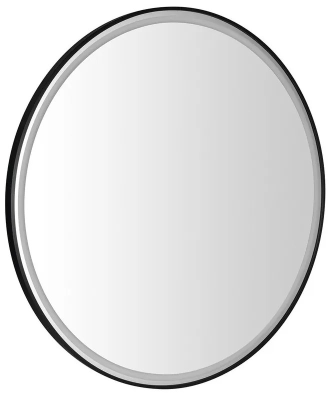 Sapho KADRIS kulaté zrcadlo s LED osvětlením o 80cm černá mat KD080