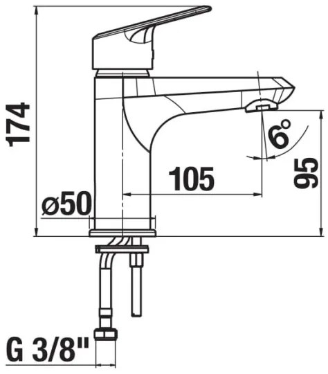 JIKA H3112E10041101 - Umyvadlová baterie TALAS 17,4 cm lesklý chrom