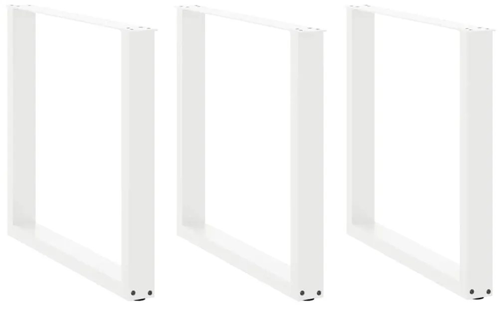 Nohy konferenčního stolku ve tvaru U, 2 ks, bílé, 60 x (30-31) cm, ocel
