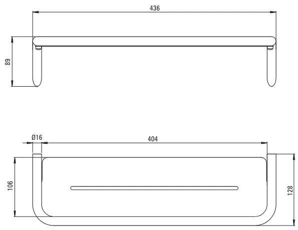 Deante Silia polička do sprchy, zlatá