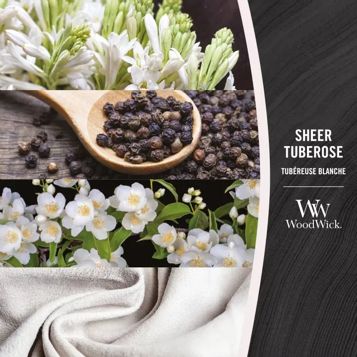 WoodWick – svíčka Sheer Tuberose (Jemná tuberóza) Velikost: velká 609 g