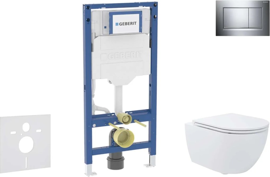 SANITINO - Set předstěnové instalace, klozetu Oudee a Slim sedátka softclose, tlačítko Sigma20, chrom SANI11CA1175