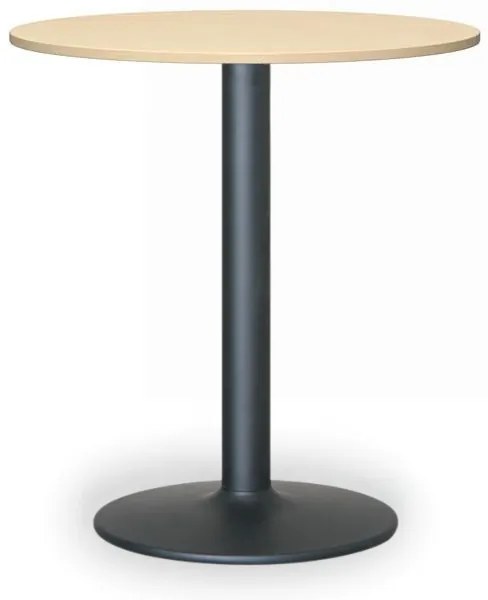 Konferenční stolek FILIP II, průměr 80 cm, černá podnož, bříza