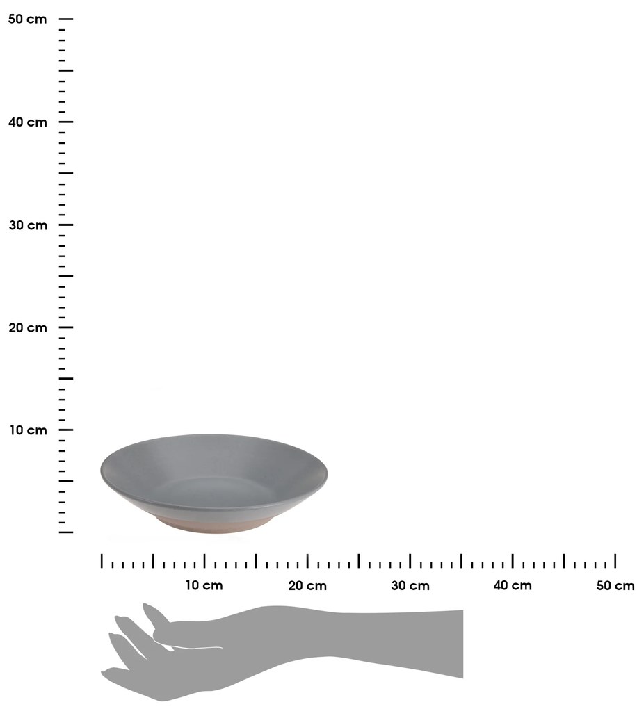 Kameninový hluboký talíř Clay, (fi) 21 cm, šedý
