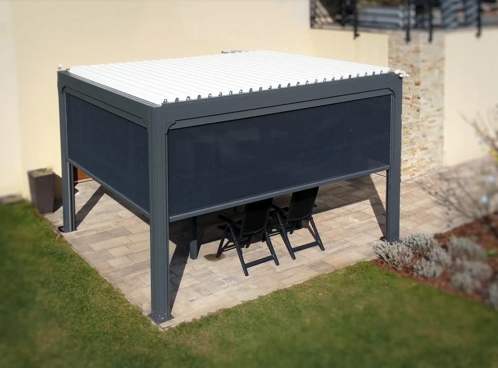 Nábytek Texim Bioklimatická pergola NOELA PREMIUM 3x4m antracit Barva lamel: Antracit