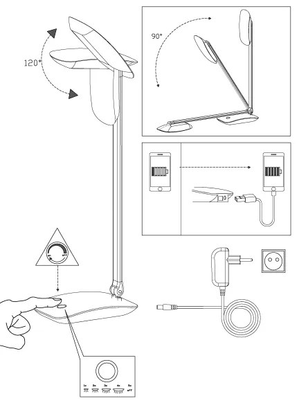 Eglo 95696 - LED Stmívatelná stolní lampa CAJERO 1xLED/4,5W/USB
