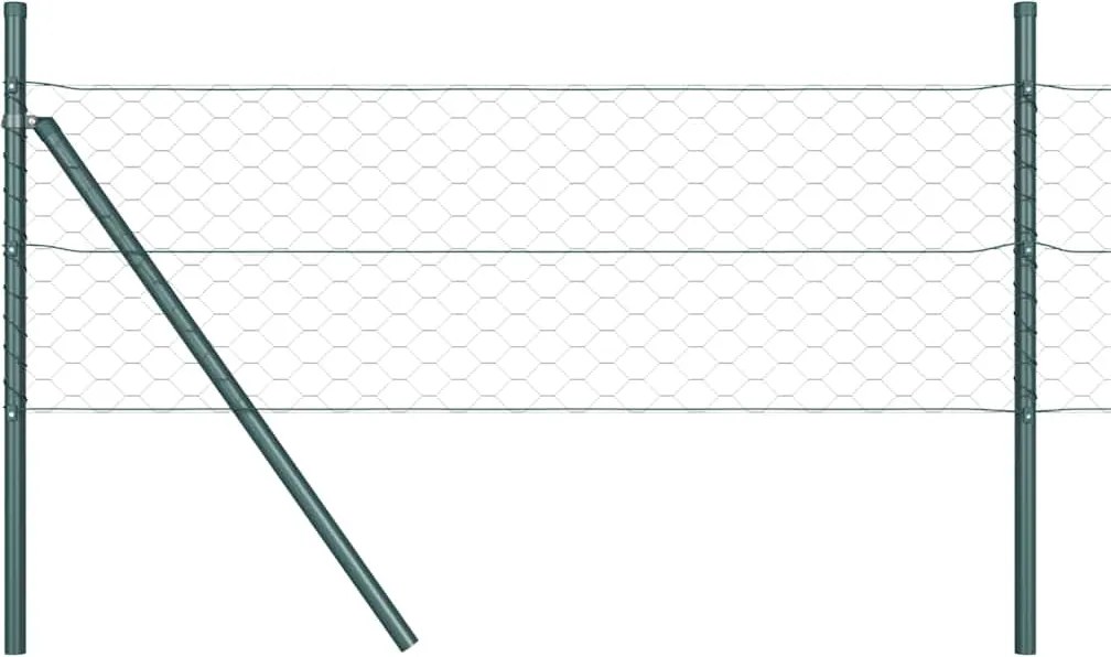 Hexagonální kotvení plotu 100 x 0,8 m Ocel potažená PVC Šedá 3352884