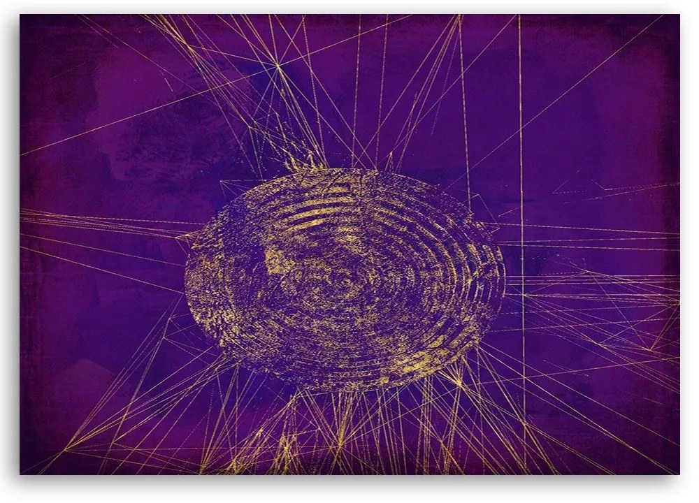 Gario Obraz na plátně Zlatý kruh na fialovém pozadí - Andrea Haase Rozměry: 60 x 40 cm