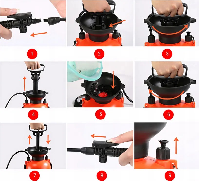 Verk Group Tlakový postřikovač zahradní ruční postřikovač s dlouhým kopím 10l pásový