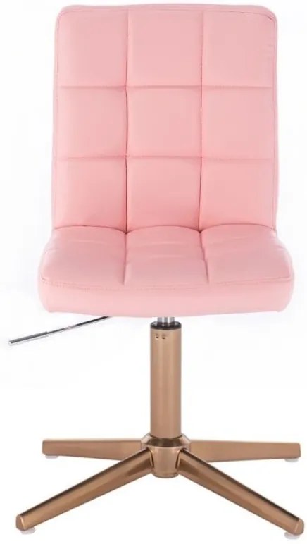 LuxuryForm DESIGN Otočná židle TOLEDO na zlatém kříži - růžová