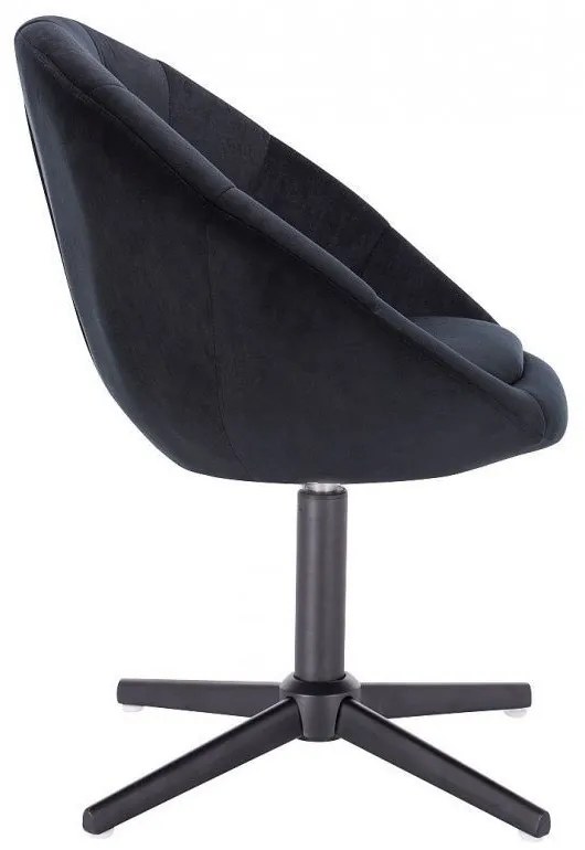 LuxuryForm DESIGN Otočné křeslo VERA VELUR na černém kříži - černé