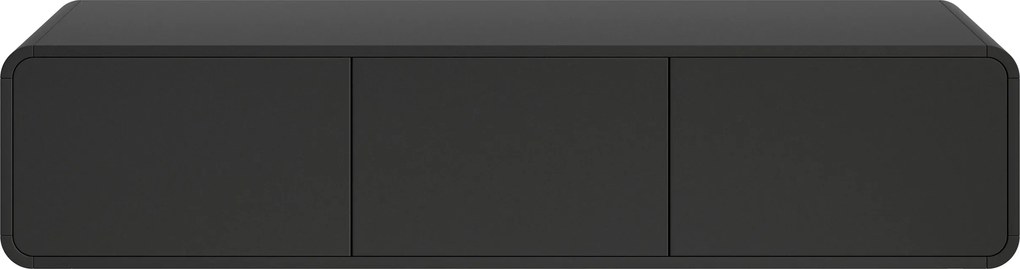 Rtv skříňka Oro 154 cm se třemi zásuvkami, závěsná, černá