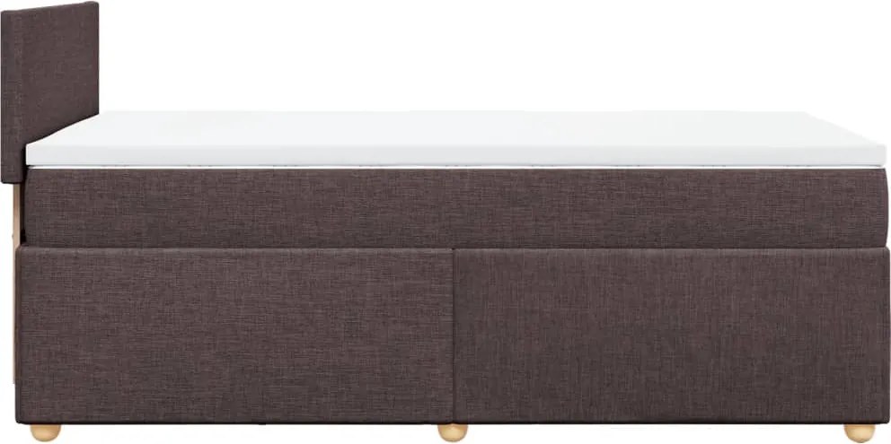 Box spring postel s matrací tmavě hnědá 90x200 cm textil 3288859