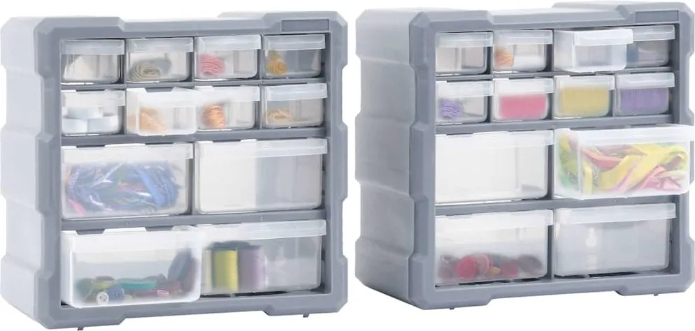 Organizéry s 12 zásuvkami 2 ks 26,5 x 16 x 26 cm 147582