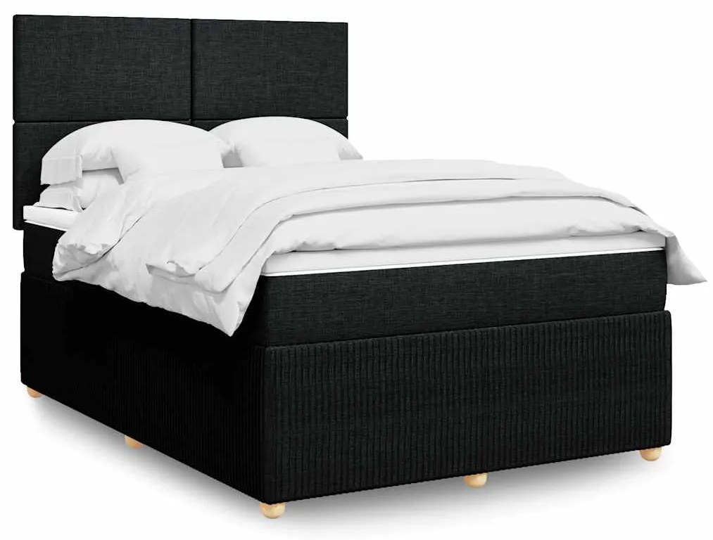 Box spring postel s matrací černá 140 x 190 cm textil 3292046