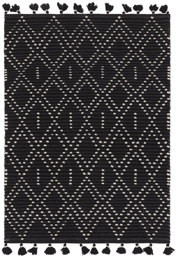 Tribeca Design Kusový koberec Livan Black Cream Diamond Rozměry: 120x170 cm