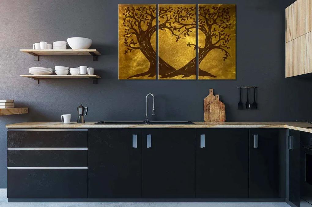 Malvis ® Obraz Zlaté srdcové stromy Velikost (šířka x výška): 90x60 cm